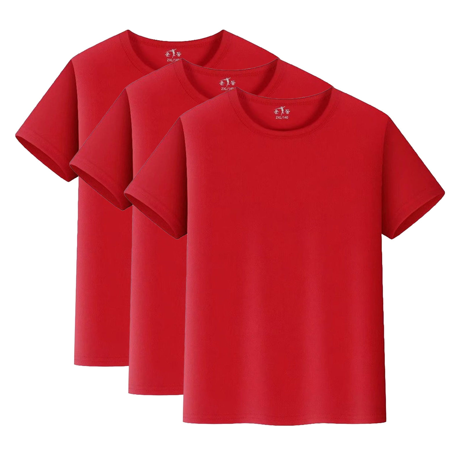 3-Pack Kids' Casual Tees, Polyester Active Shirts for Boys & Girls ...