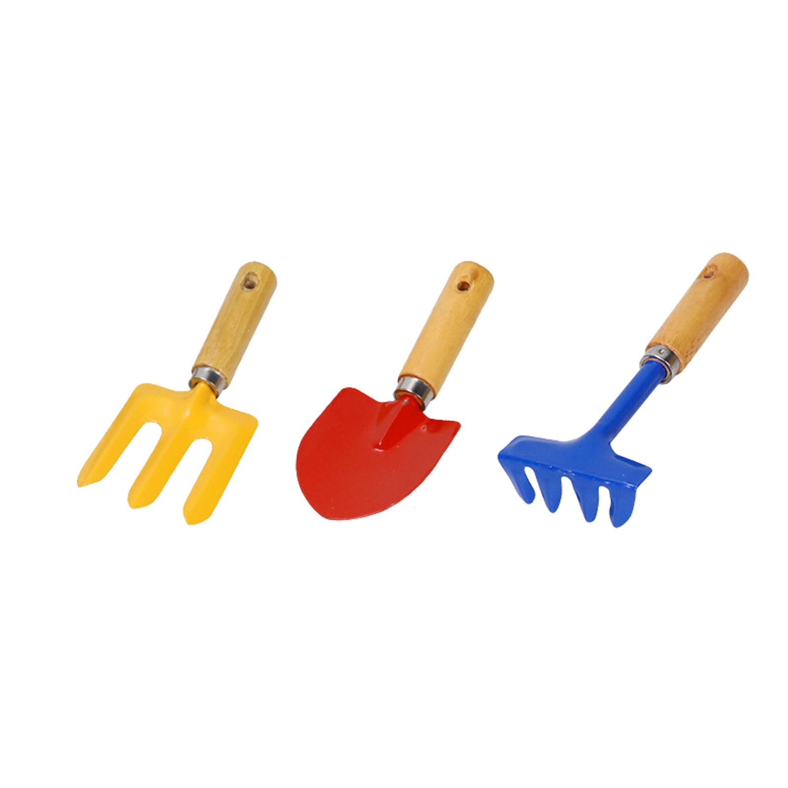 3 Pack Kids Metal Garden Tool Set Sand Toy, Rake, Spade, Hoe and Leaf ...