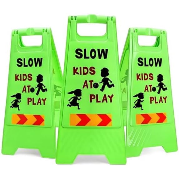 3 Pack Kids Playing Signs for Street, Reflective Slow Down Alert Sign ...