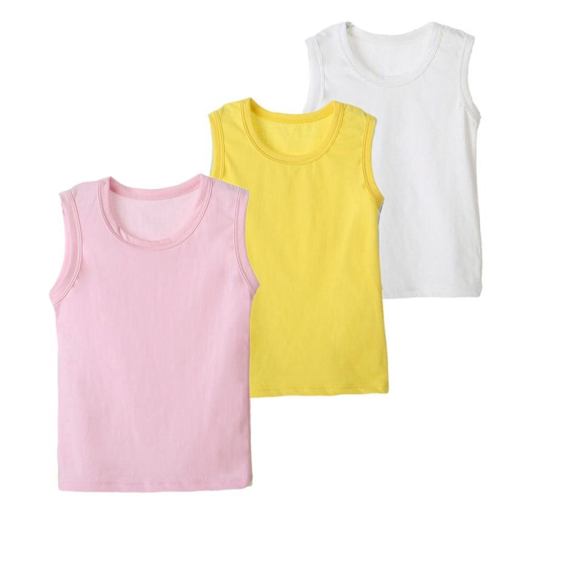 3 Pack Kids Solid Candy Colors Soft Camisole Undershirts, 2-9 Years ...
