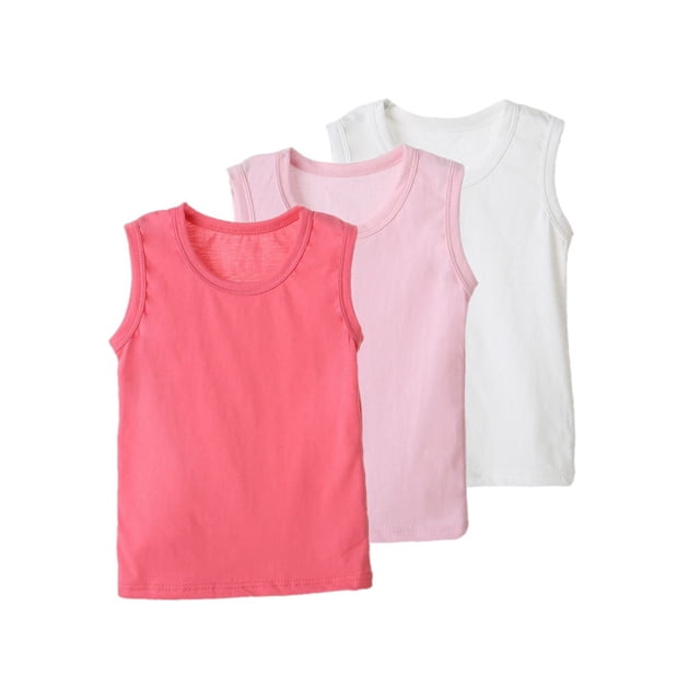 3 Pack Kids Solid Candy Colors Soft Camisole Undershirts, 2-9 Years ...
