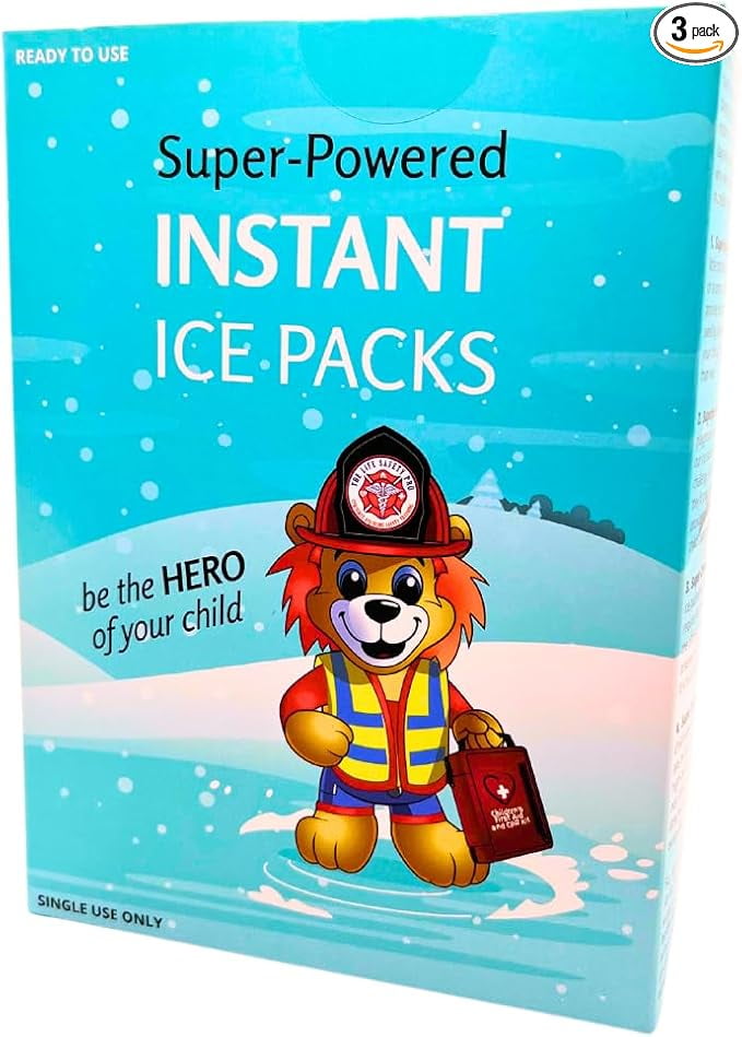 3-Pack Kids Super-Powered Instant Cold Ice Pack - Quick and Effective ...