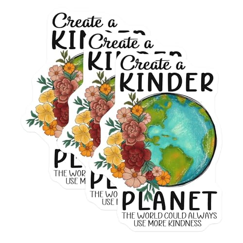 (3 Pack) Kinder Planet Decals - Floral Earth Decal - Inspirational ...