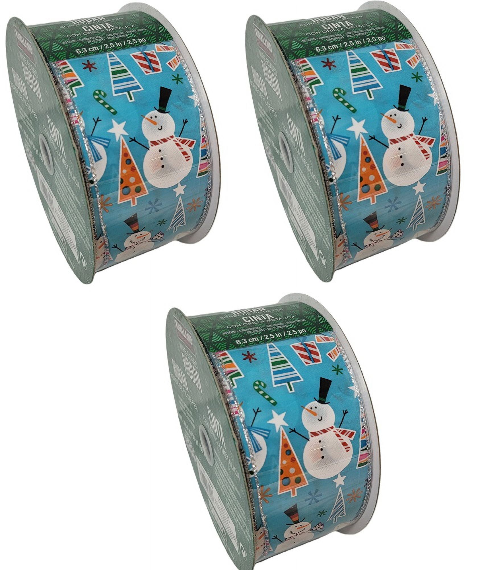 3-Pack Kirkland Signature Wire-Edged Blue Snowman Holiday Scene 2.5 ...