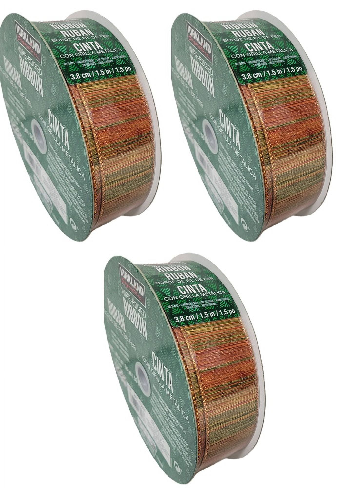 3-Pack Kirkland Signature Wire Edged Fall Variegated Sheer Ribbon 50 ...