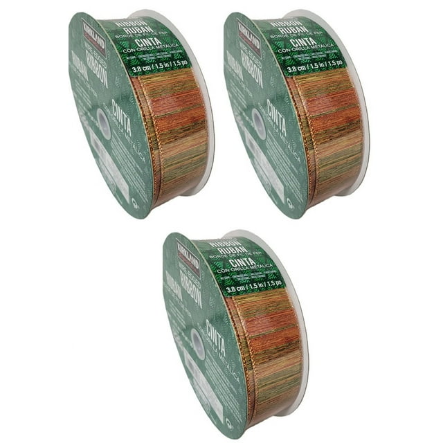 3-Pack Kirkland Signature Wire Edged Fall Variegated Sheer Ribbon 50 ...