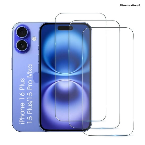[3 Pack] KisonovaGuard Compatible with iPhone 16 Plus / iPhone 15 Plus ...