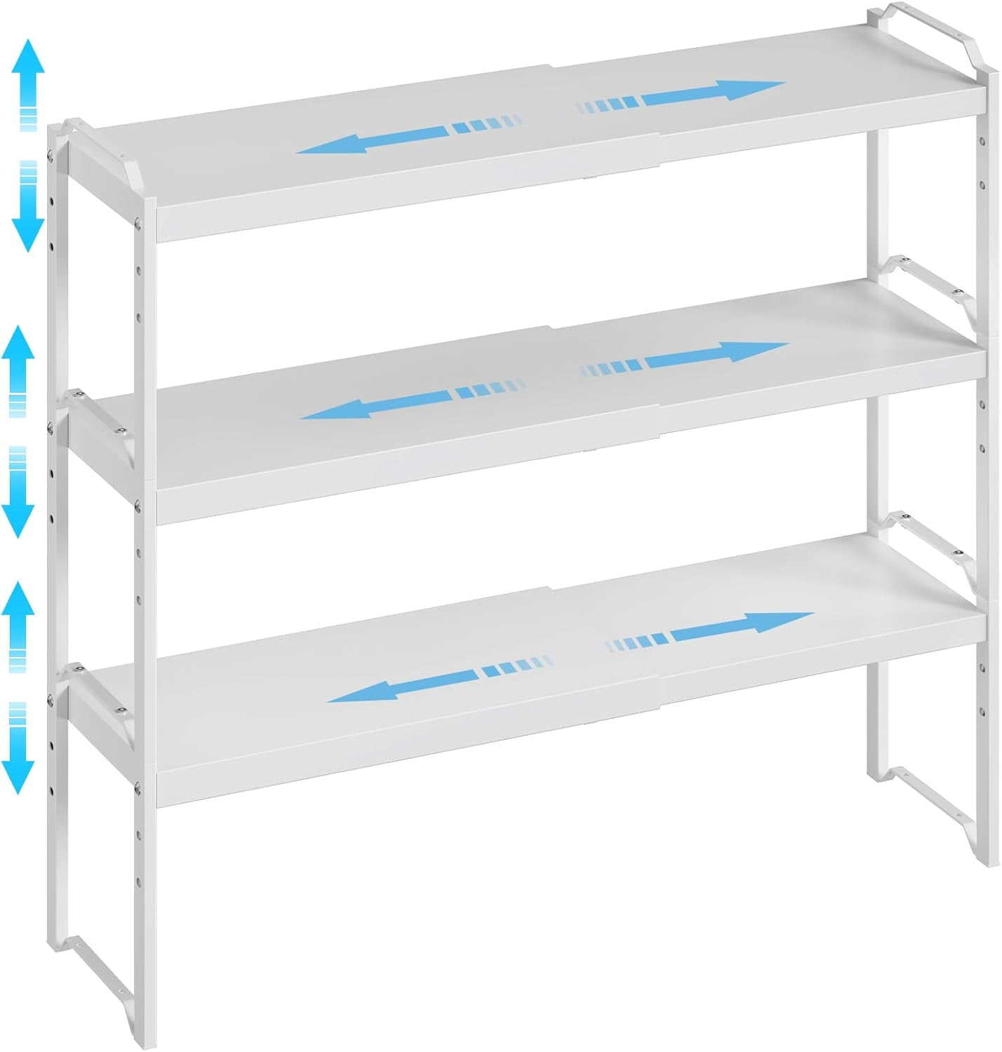 3 Pack Kitchen Cabinet Organizer Shelf, Stackable Expandable Shelves ...