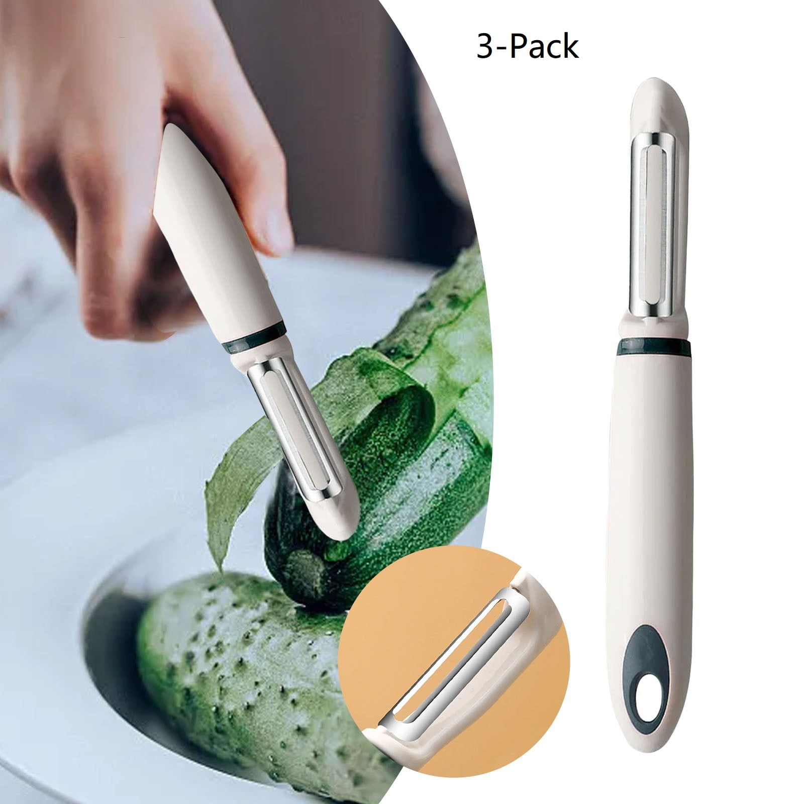 3-Pack Kitchen Potato Peeler Stainless Steel Fruits Vegetables Planer ...