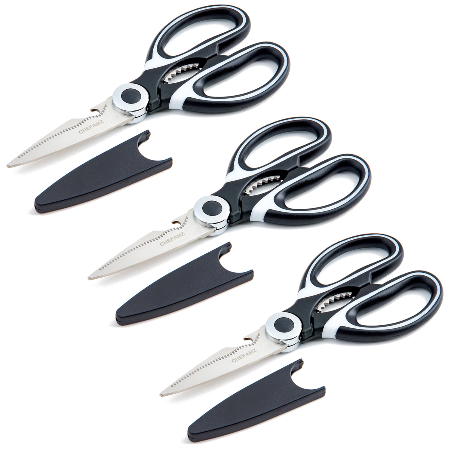 3 Pack Kitchen Scissors,Stainless Steel Heavy Duty Kitchen Shears and ...