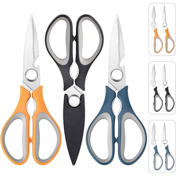 3-Pack Kitchen Shears Heavy Duty All Purpose Stainless Steel Scissors ...