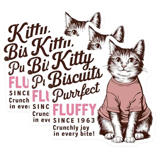 (3 Pack) Kitty Biscuits Decals - Cute Cat - Fluffy Animal - Cat Lover ...