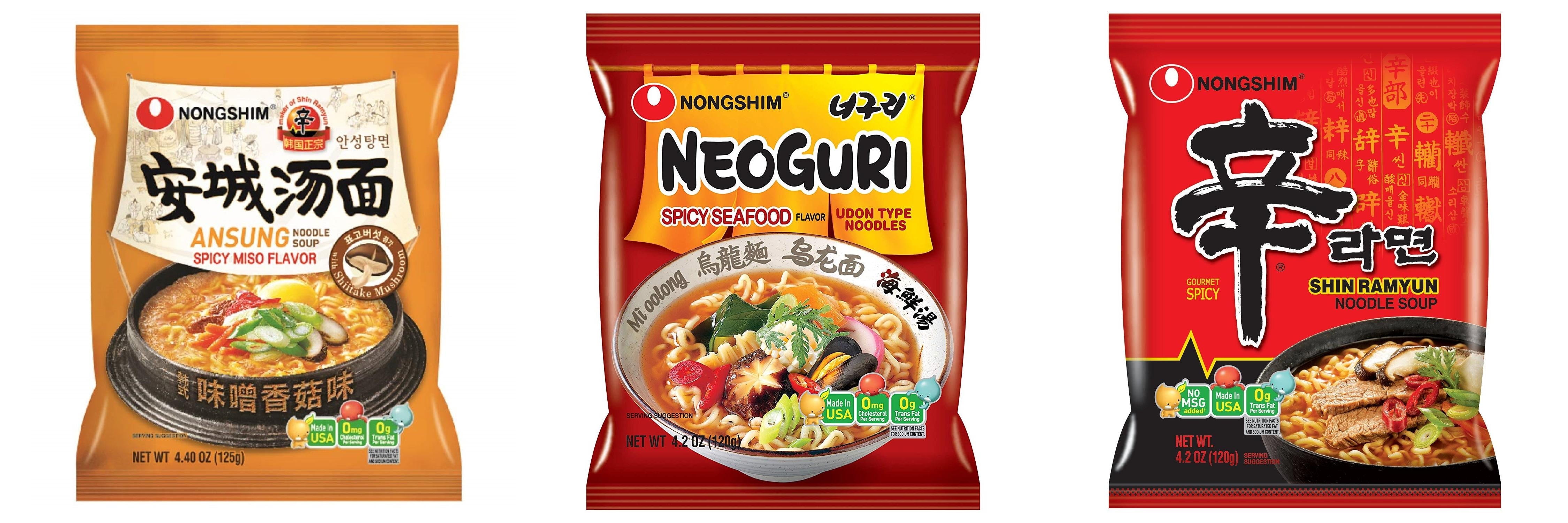 3 Pack Korean NongShim Gourmet Spicy Shin Instant Ramen Noodle, 3 ...