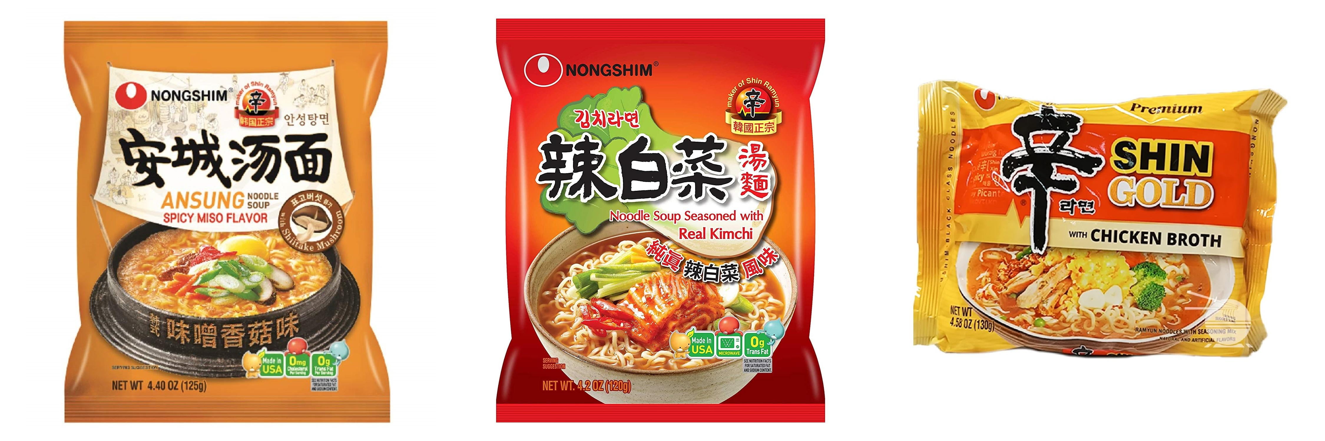 3 Pack Korean NongShim Gourmet Spicy Shin Instant Ramen Noodle, 3 ...