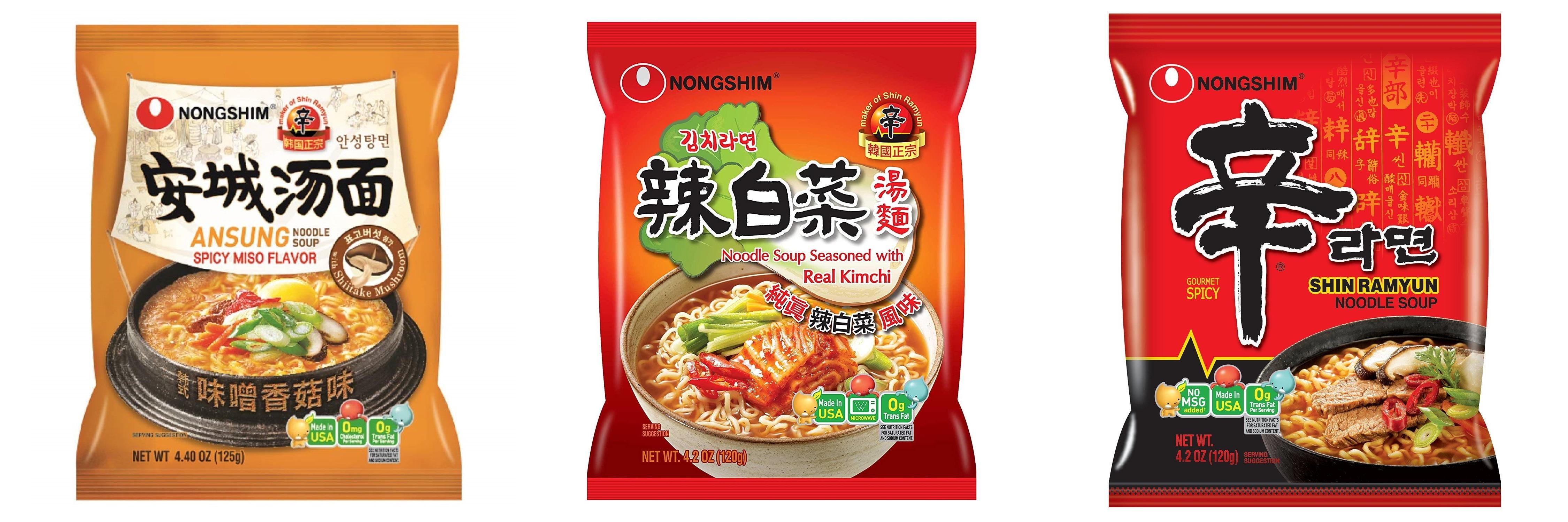 3 Pack Korean NongShim Gourmet Spicy Shin Instant Ramen Noodle, 3 ...