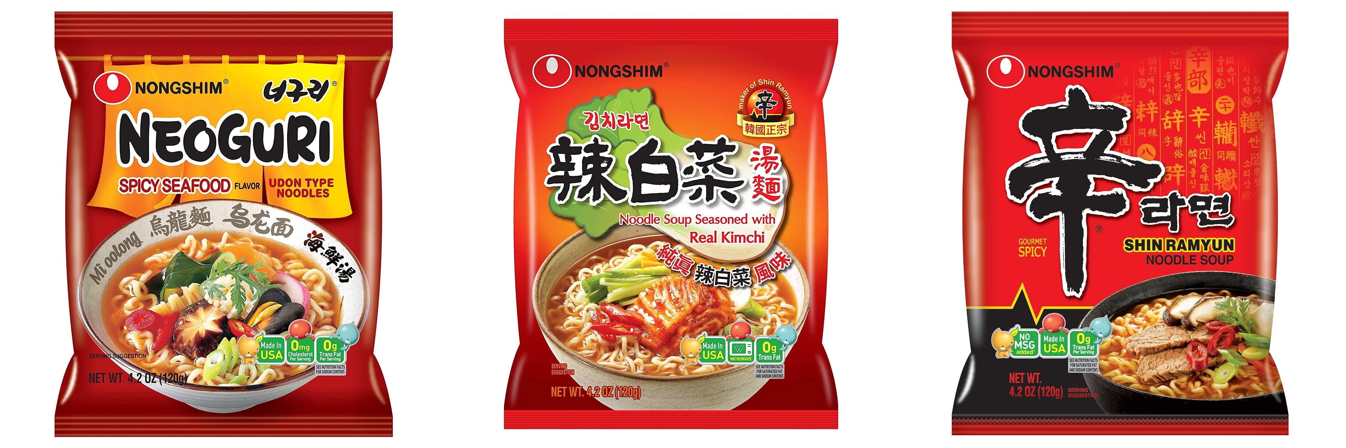 3 Pack Korean NongShim Gourmet Spicy Shin Instant Ramen Noodle, 3 ...
