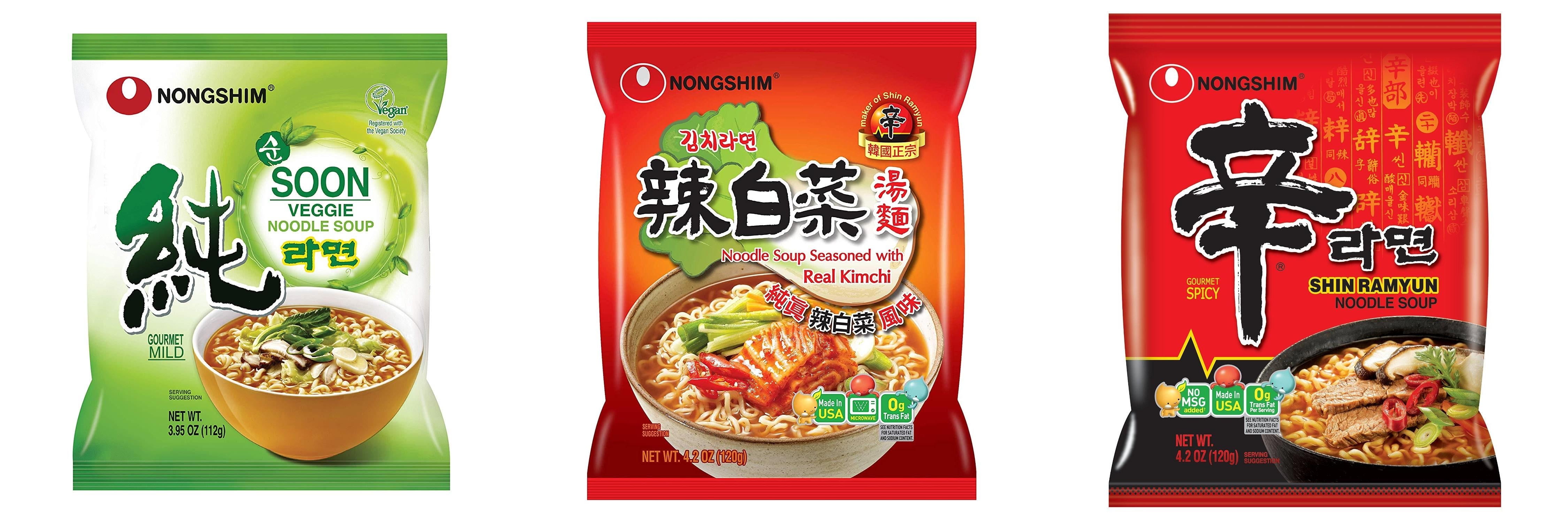 3 Pack Korean NongShim Gourmet Spicy Shin Instant Ramen Noodle, 3 ...