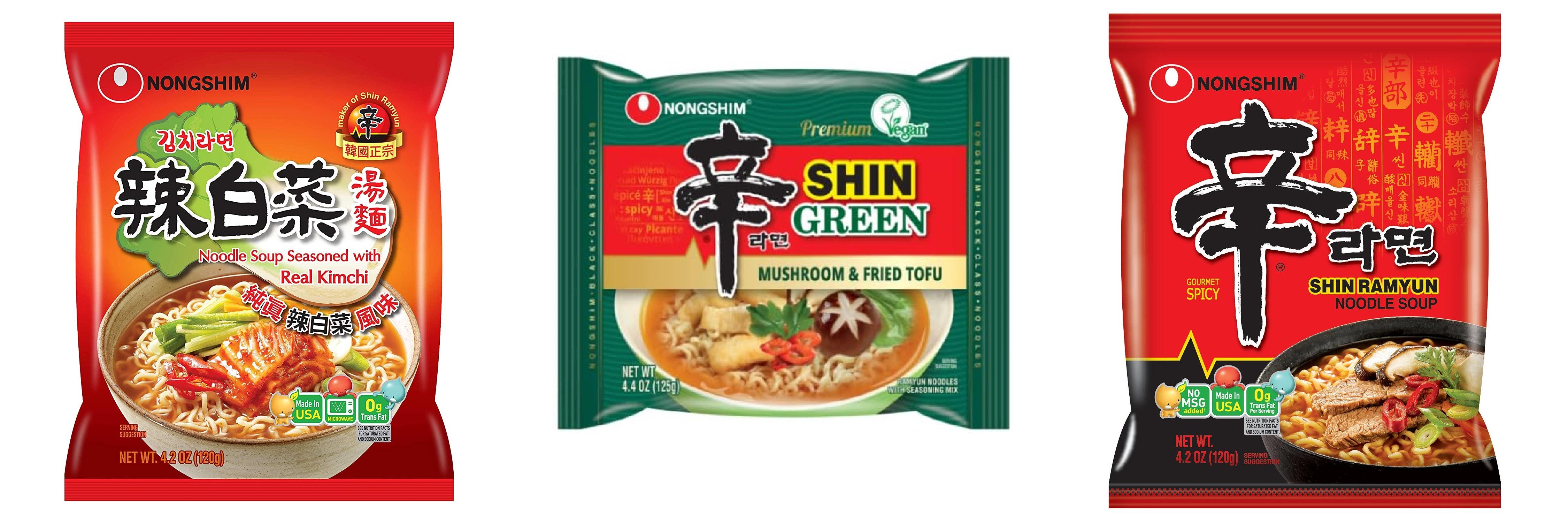 3 Pack Korean NongShim Gourmet Spicy Shin Instant Ramen Noodle, 3 ...