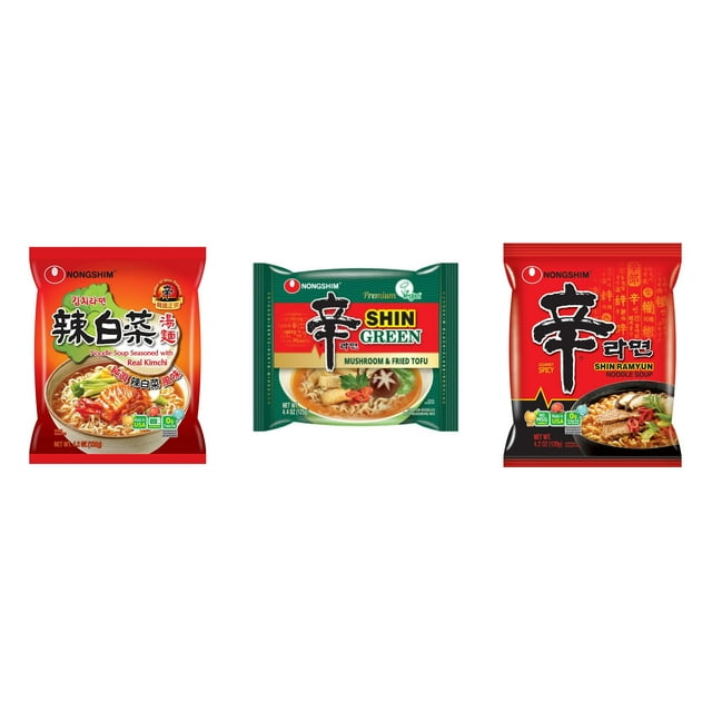 3 Pack Korean NongShim Gourmet Spicy Shin Instant Ramen Noodle, 3 ...