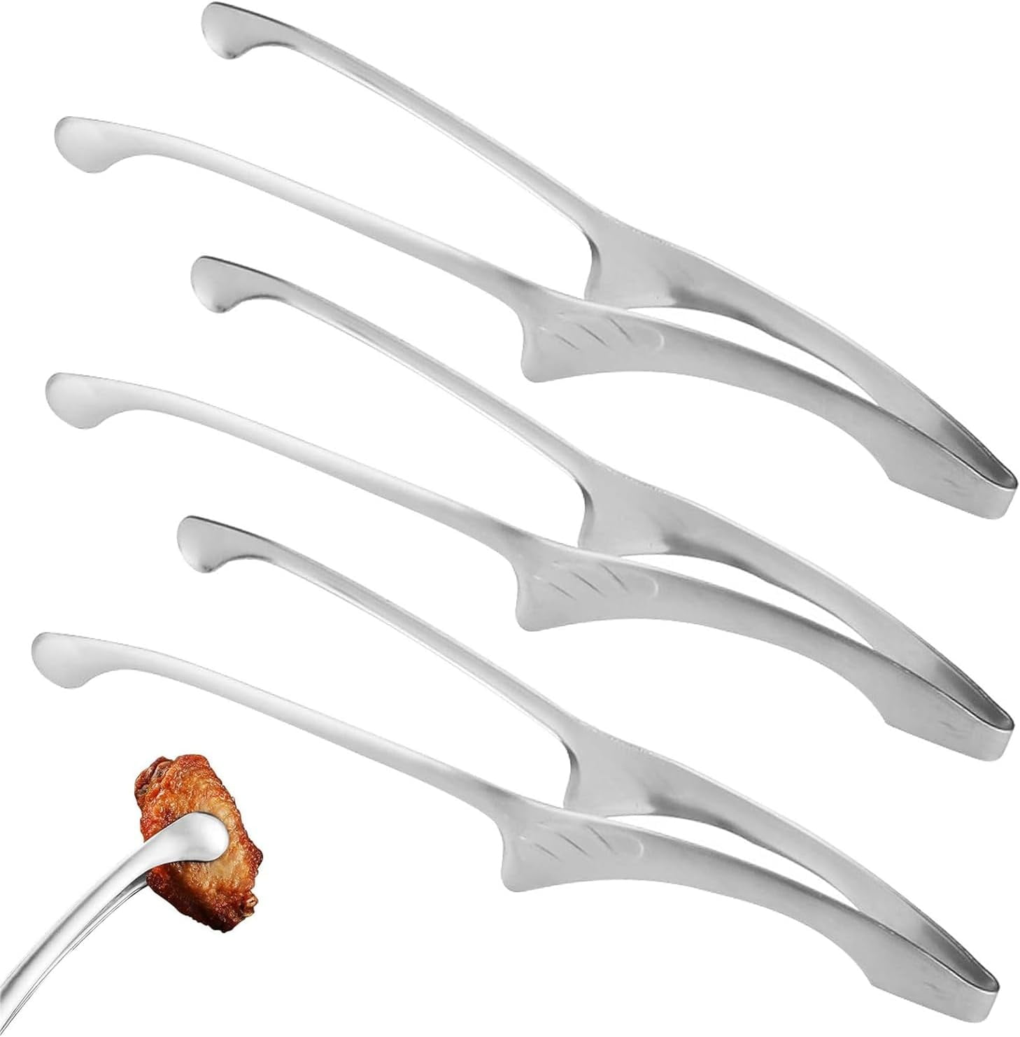 3 Pack Korean and Japanese BBQ Tongs Self Standing Stainless Steel ...