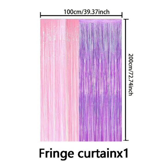 3 Pack Kpop Theme Purple Pink Foil Fringe Curtains Streamers Backdrop ...