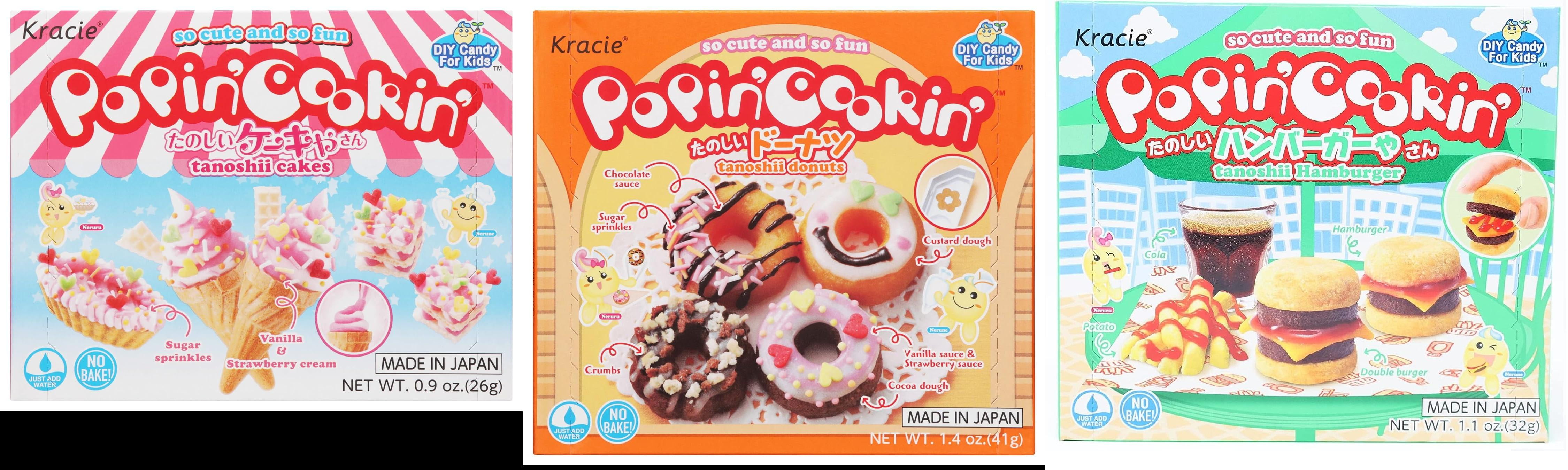 3 Pack Kracie Popin Cookin DIY Candy Kit, 3 Mixed Flavor (Cakes,Donuts ...