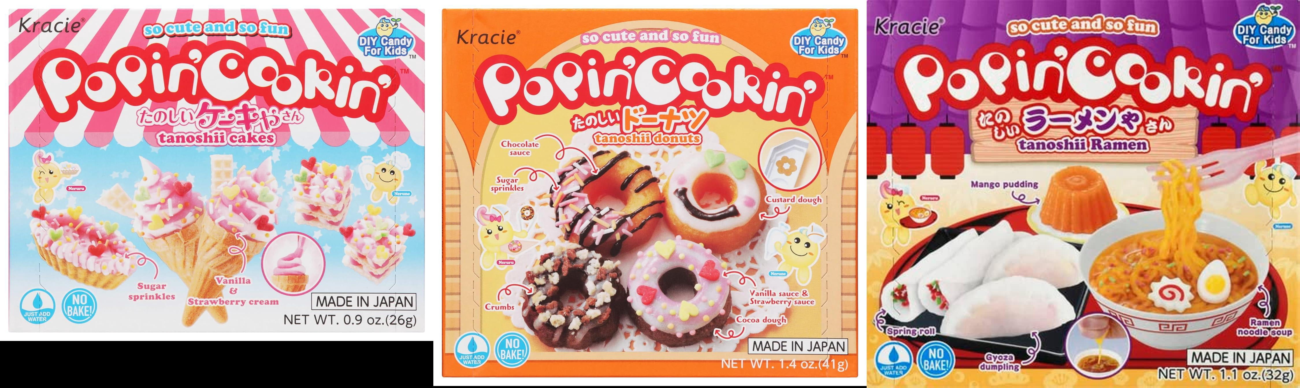 3 Pack Kracie Popin Cookin DIY Candy Kit, 3 Mixed Flavor (Cakes,Donuts ...