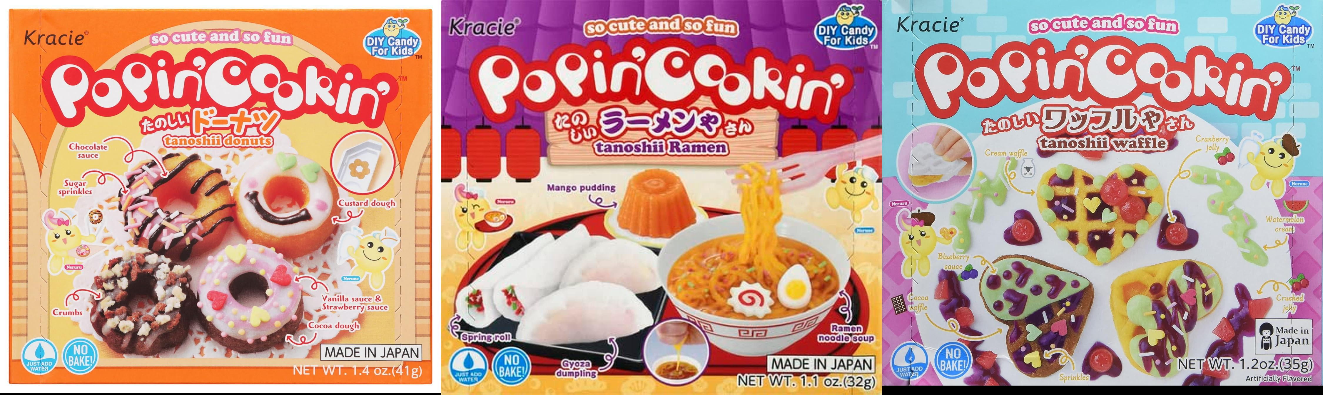 3 Pack Kracie Popin Cookin DIY Candy Kit, 3 Mixed Flavor (Donuts,Ramen ...