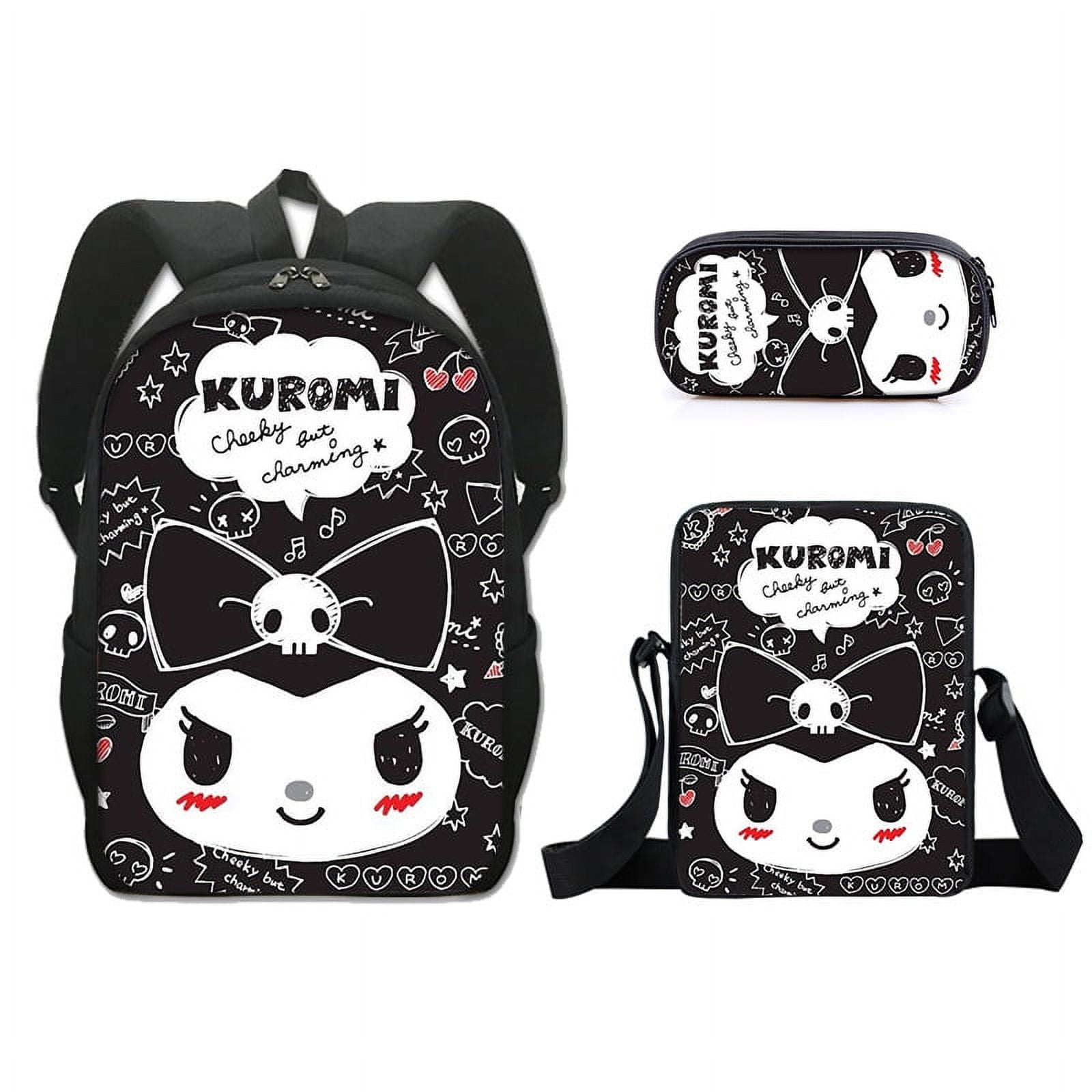 3-Pack Kuromi Backpack Cute Cartoon Animal Game Casual Backpack Set ...