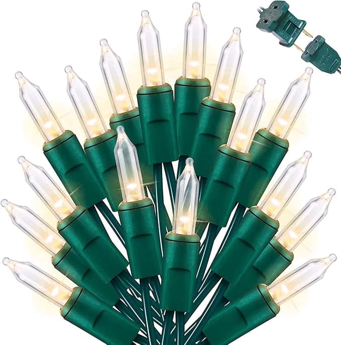 3 Pack LAMPHOME Warm White Incandescent Mini Christmas Lights, 100 ...
