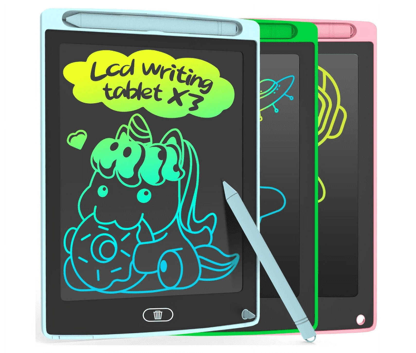 3 Pack LCD Writing Tablet, Colorful Toddler Drawing Tablet Doodle Board ...