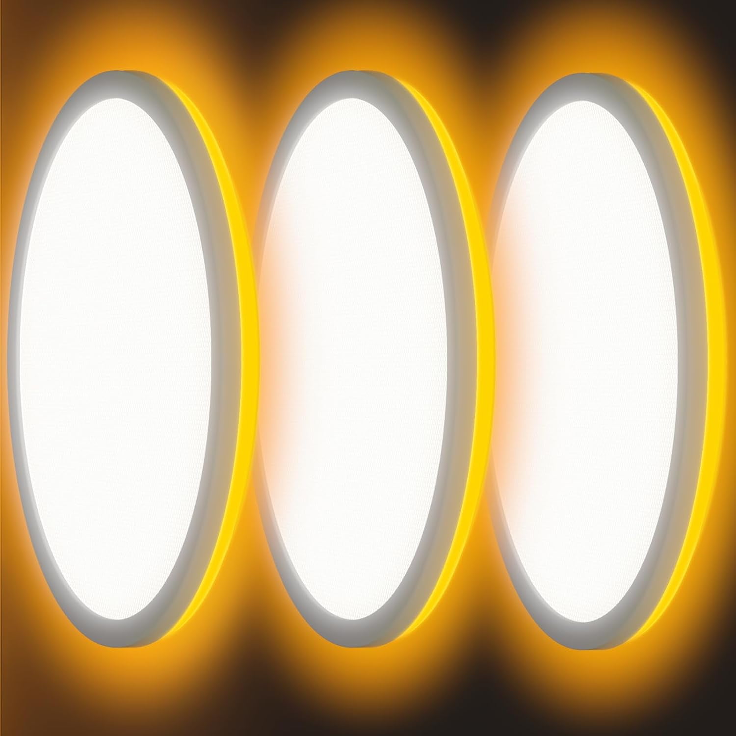 3 Pack LED Flush Mount Ceiling Light with Night Light 12 Inch 29W 3K/4K ...