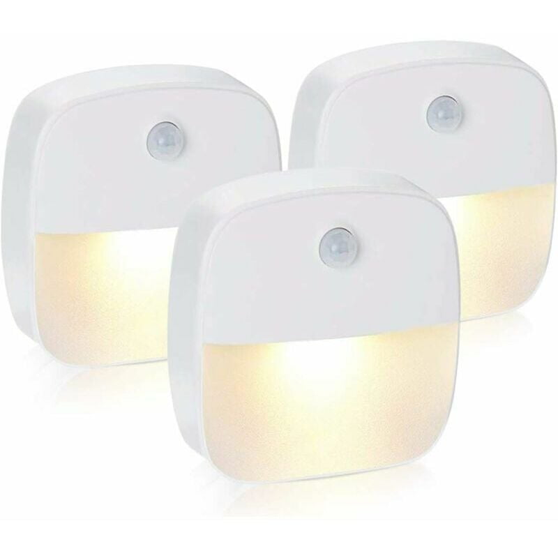 3Pcs Led Night Light, Self-Adhesive Wall Night Lamp with Motion Sensor ...