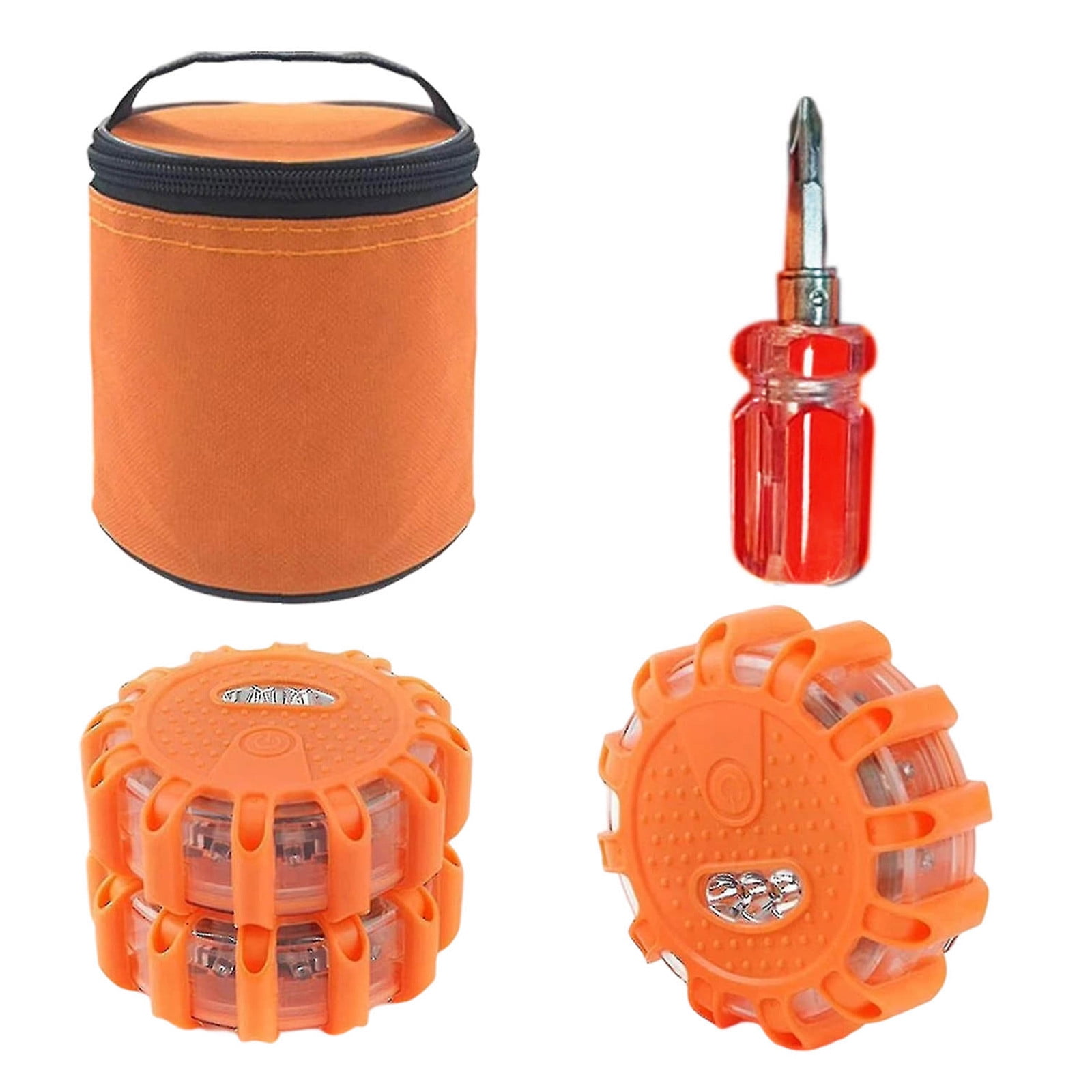 3 Pack LED Road Flares Emergency Light Kit - 9 Flash Modes with Base ...