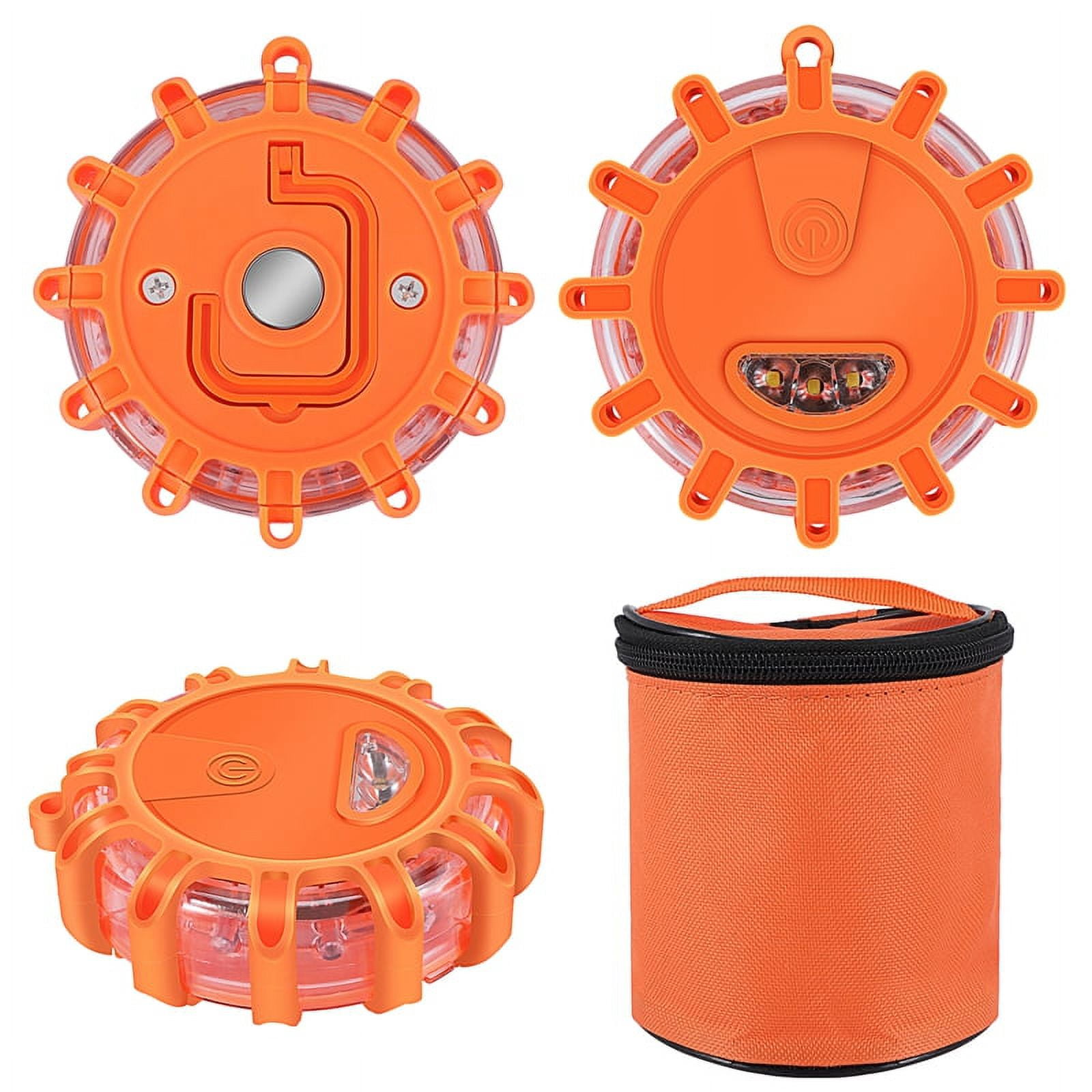 3 Pack Led Road Flares Emergency Lights Roadside Warning Safety Disc