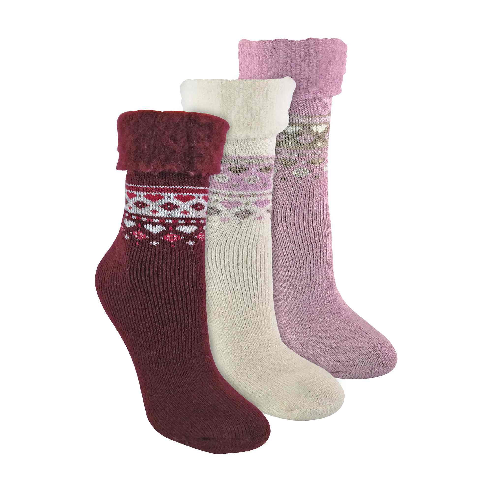 3 Pack Ladies Turnover Top Wool Bed Socks for Winter | Sock Snob | Warm ...