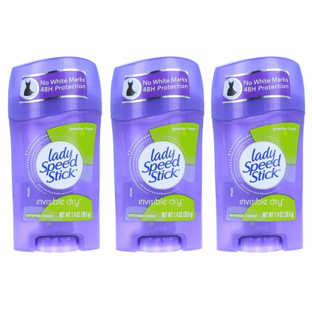 Lady Speed Stick 3 Pack Women's Invisible Dry Antiperspirant, Powder ...