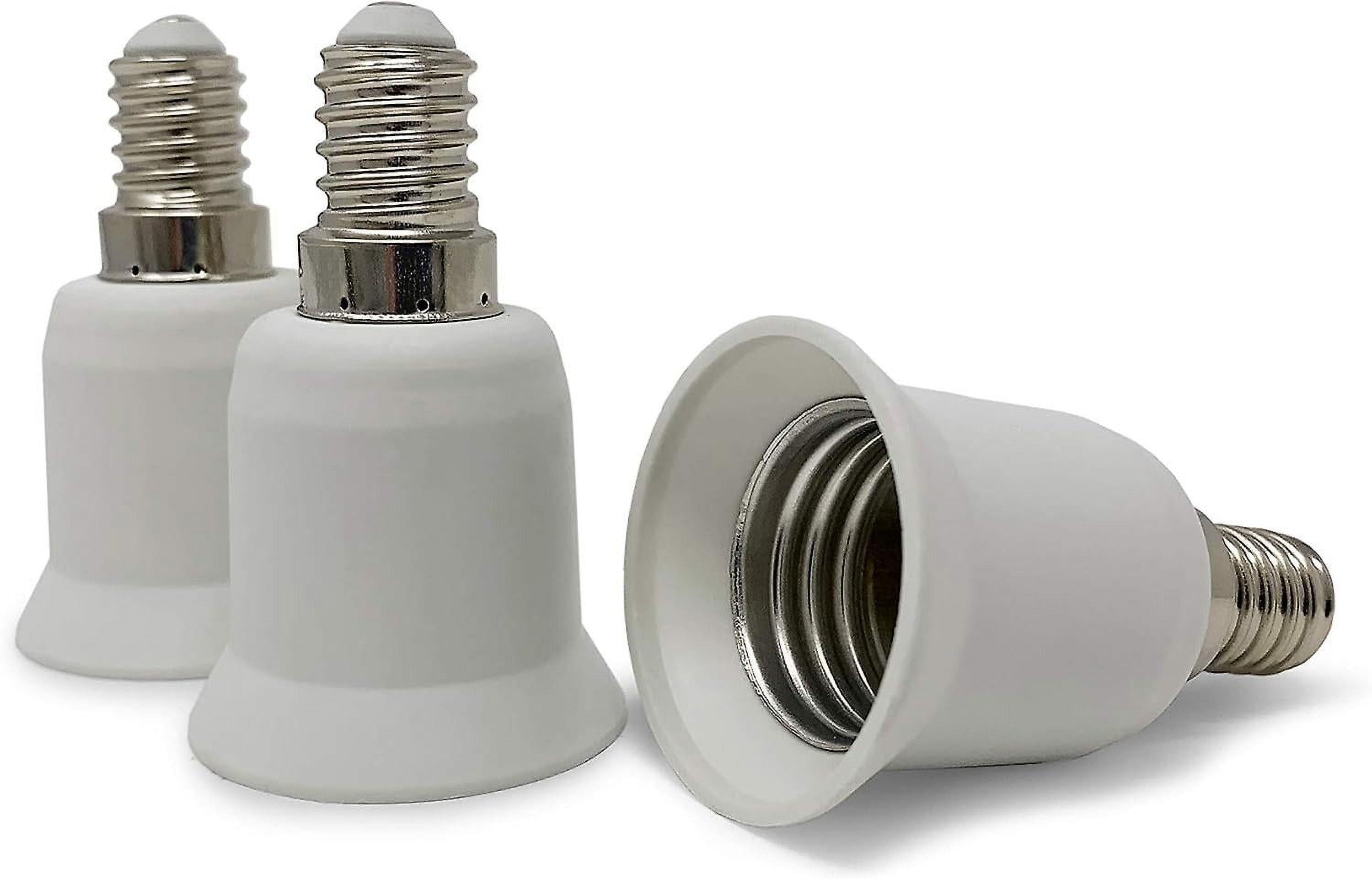 3 Pack Lamp Base Adapter - White - E14 Base To E27 Base - Socket ...