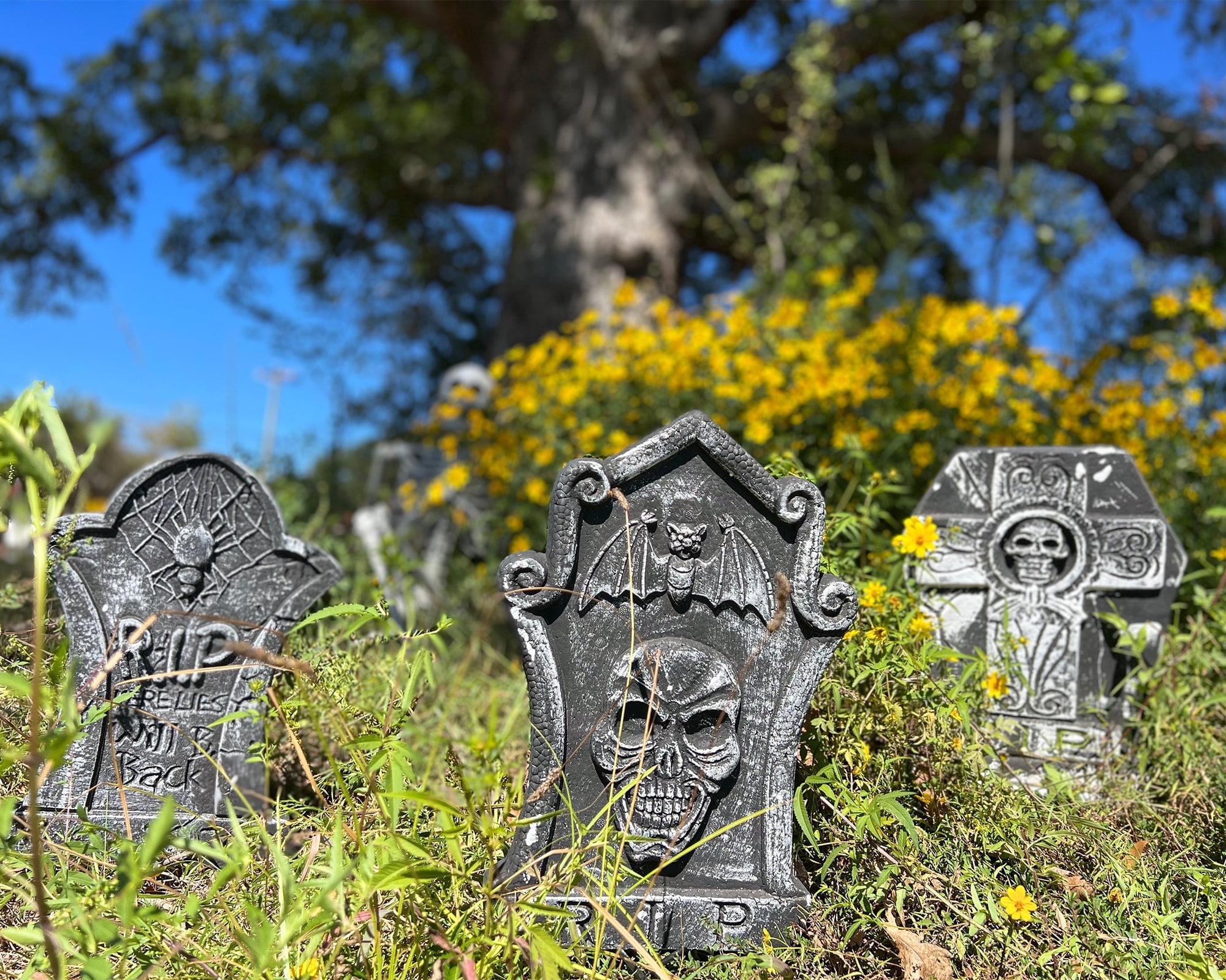 3Pack 12''x17'' Halloween Foam Tombstones, Outdoor Cemetery Props, Lawn ...