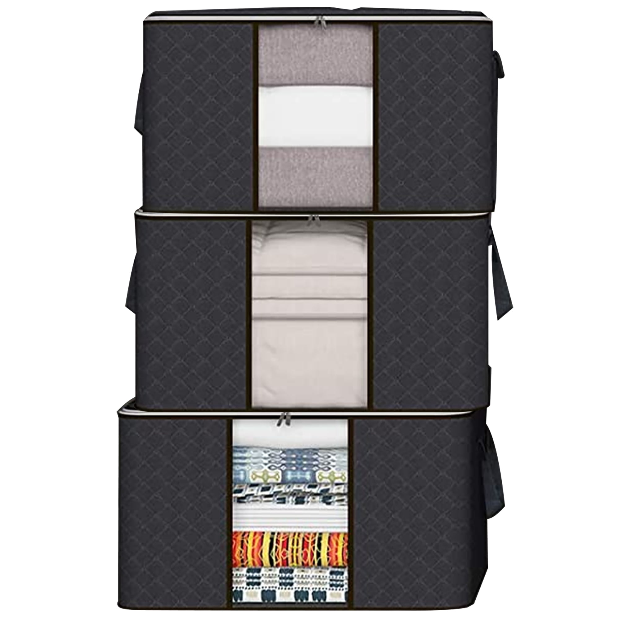 3-Pack Large Capacity Clothes Storge Bag Organizers with Reinforced ...