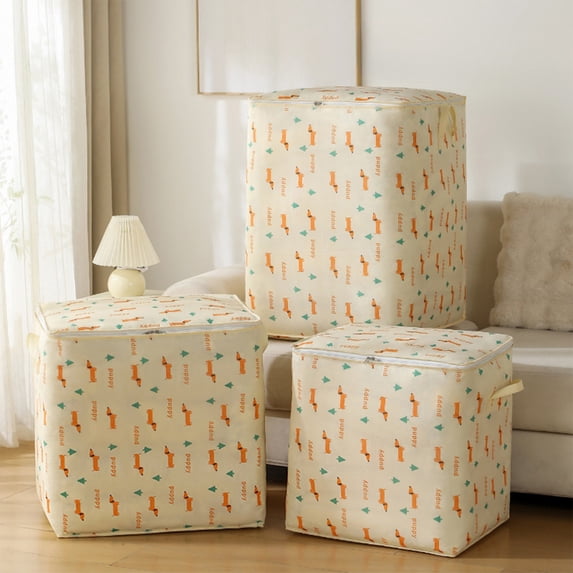 3 Pack Large Capacity Fabric Storage Bin, Non-Woven Stackable Clothes ...