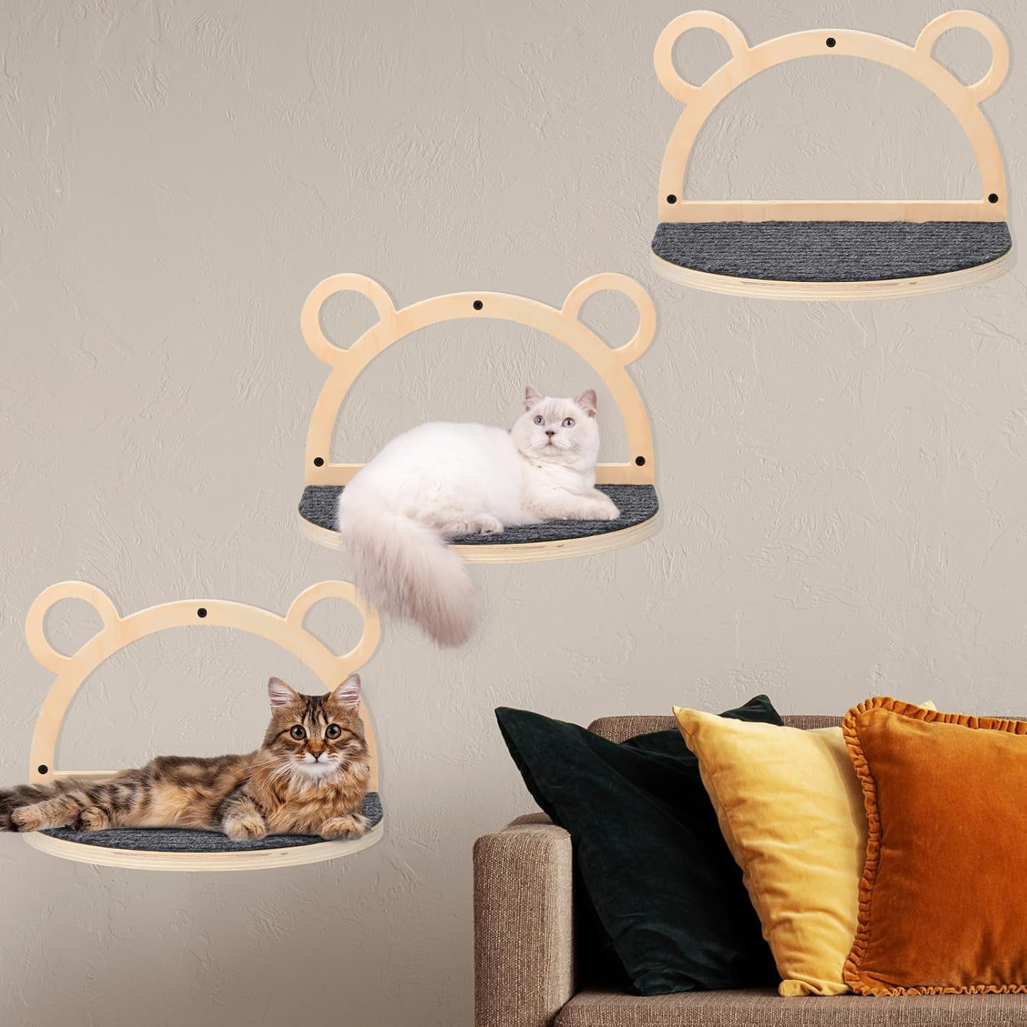 3 Pack Large Cat Wall Shelves Cat Wall Step Cat Wall Furniture Cat ...