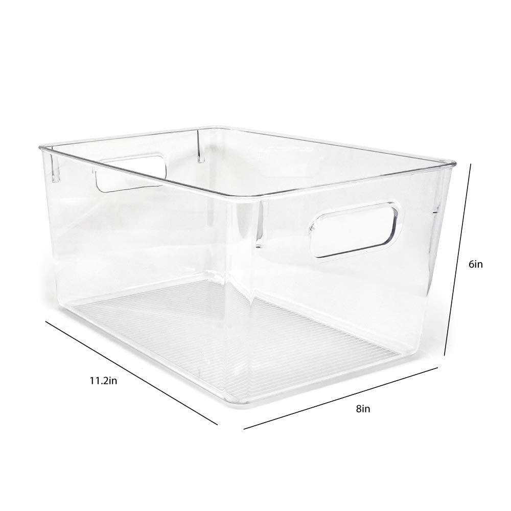 3-Pack Large Clear Storage Bins with Handles – Smart Plastic Organizer ...
