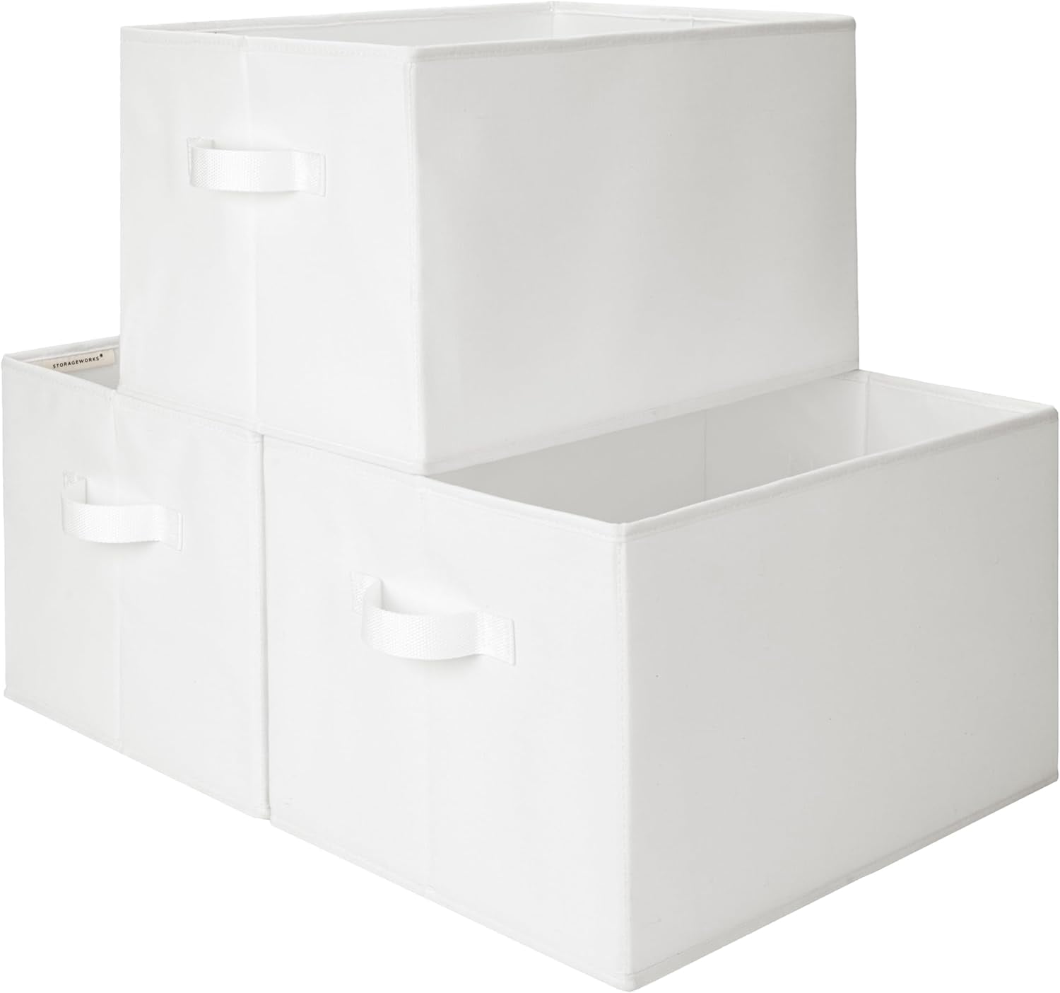 3-Pack Large Foldable Fabric Storage Boxes with Handles - Closet ...
