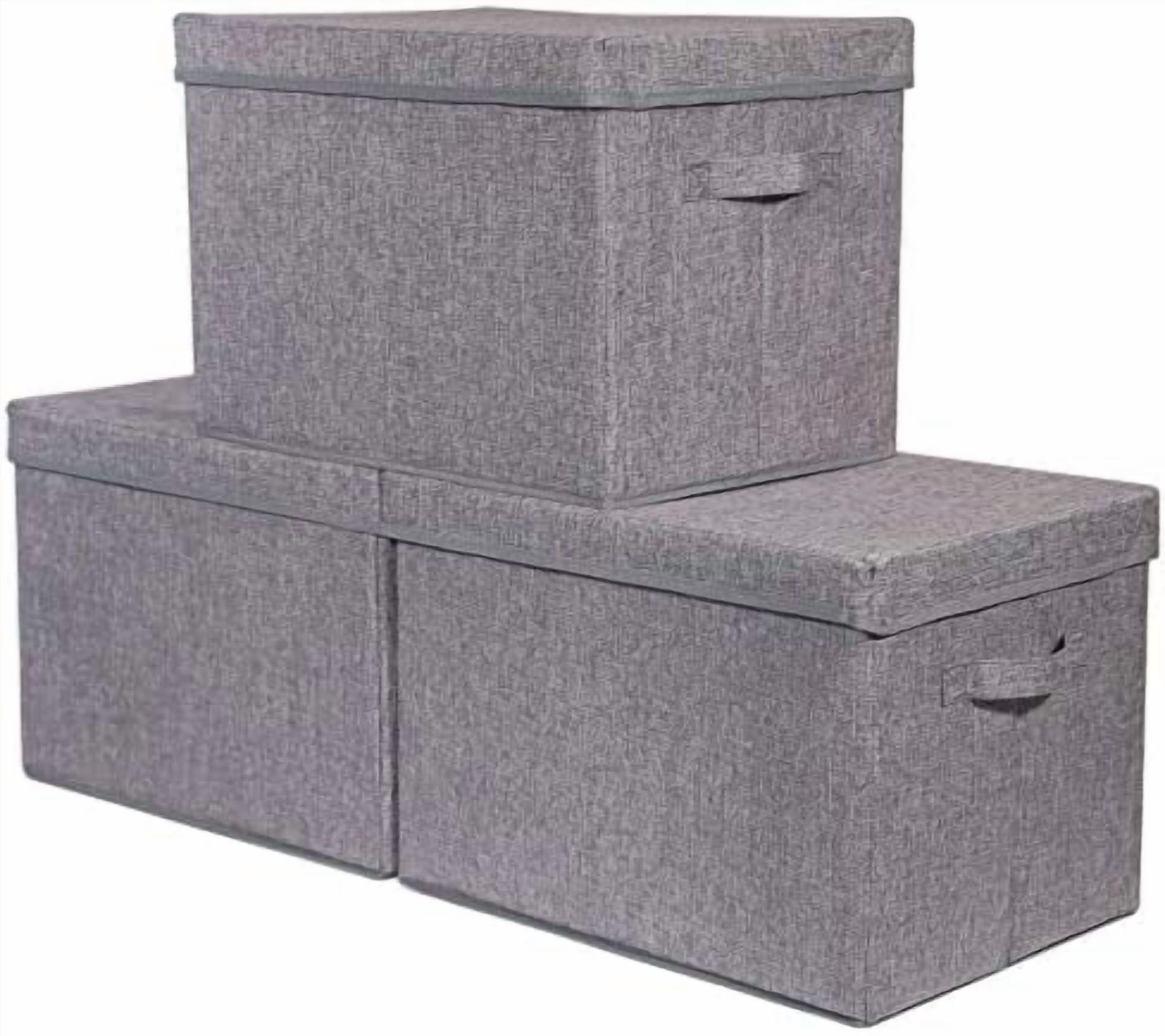 3 Pack Large Foldable Storage Box with Lids Fabric Storage Cube ...