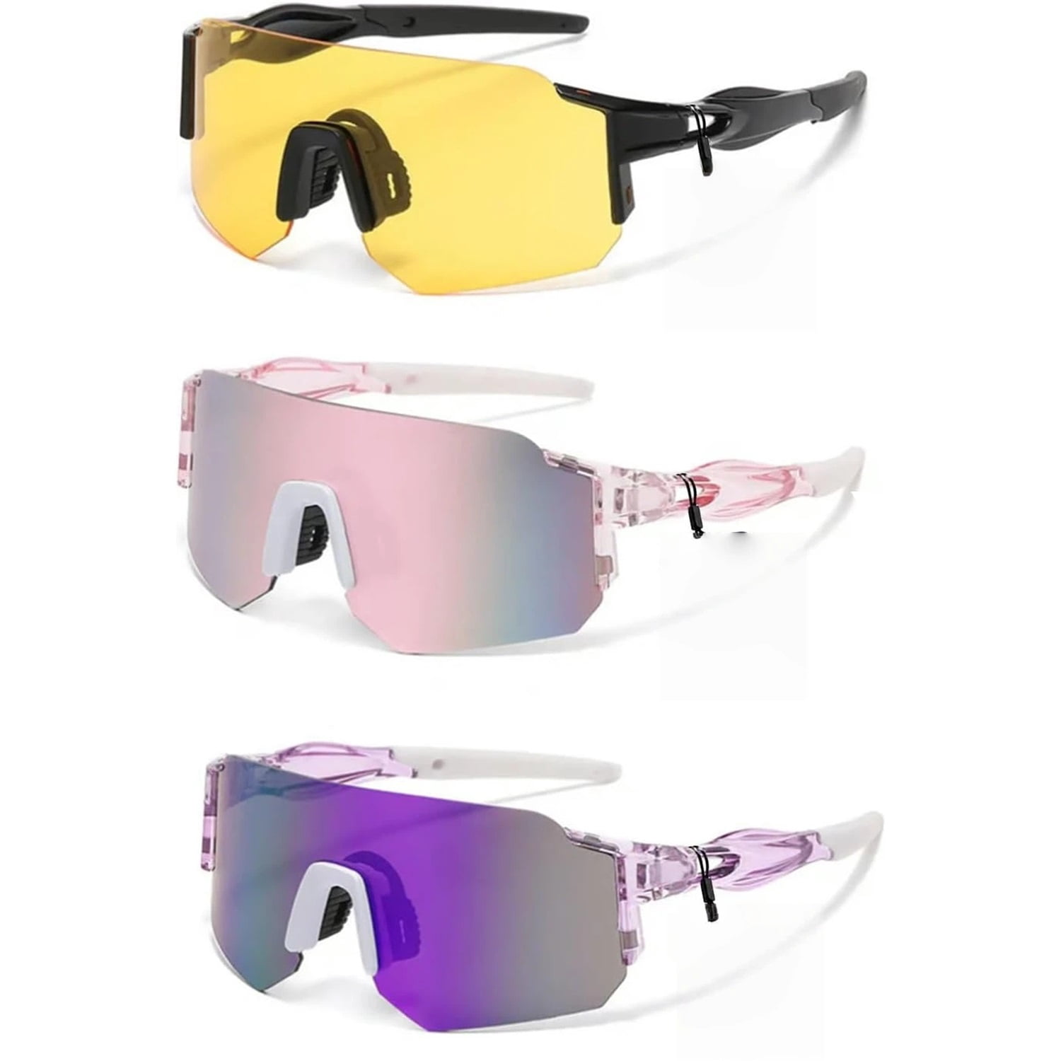 3 Pack Large Frame UV400 Protection Sports Glasses, Polarized ...