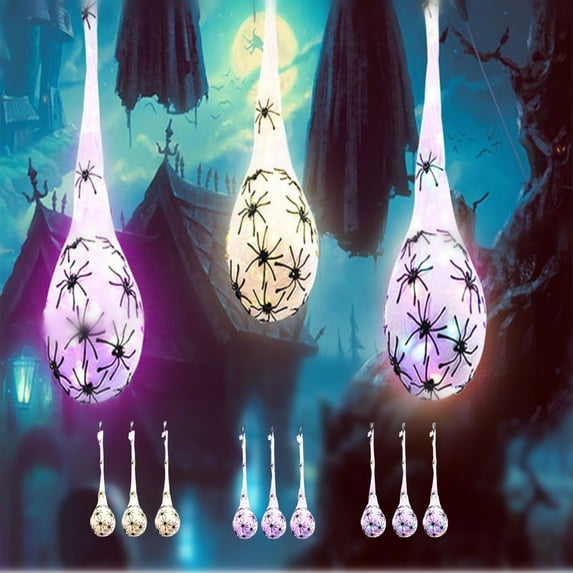 3 Pack Large Halloween Spider Outdoor Decorations 40 Inch Big LED Light ...