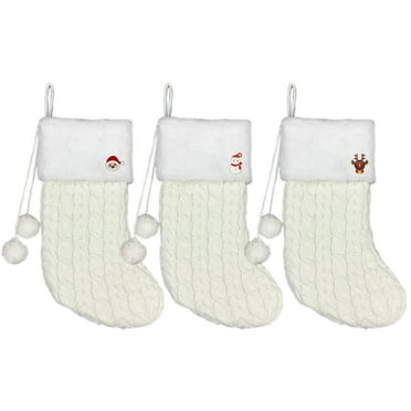 Christmas Stockings Monogrammed with Letters, Red and White Cable ...