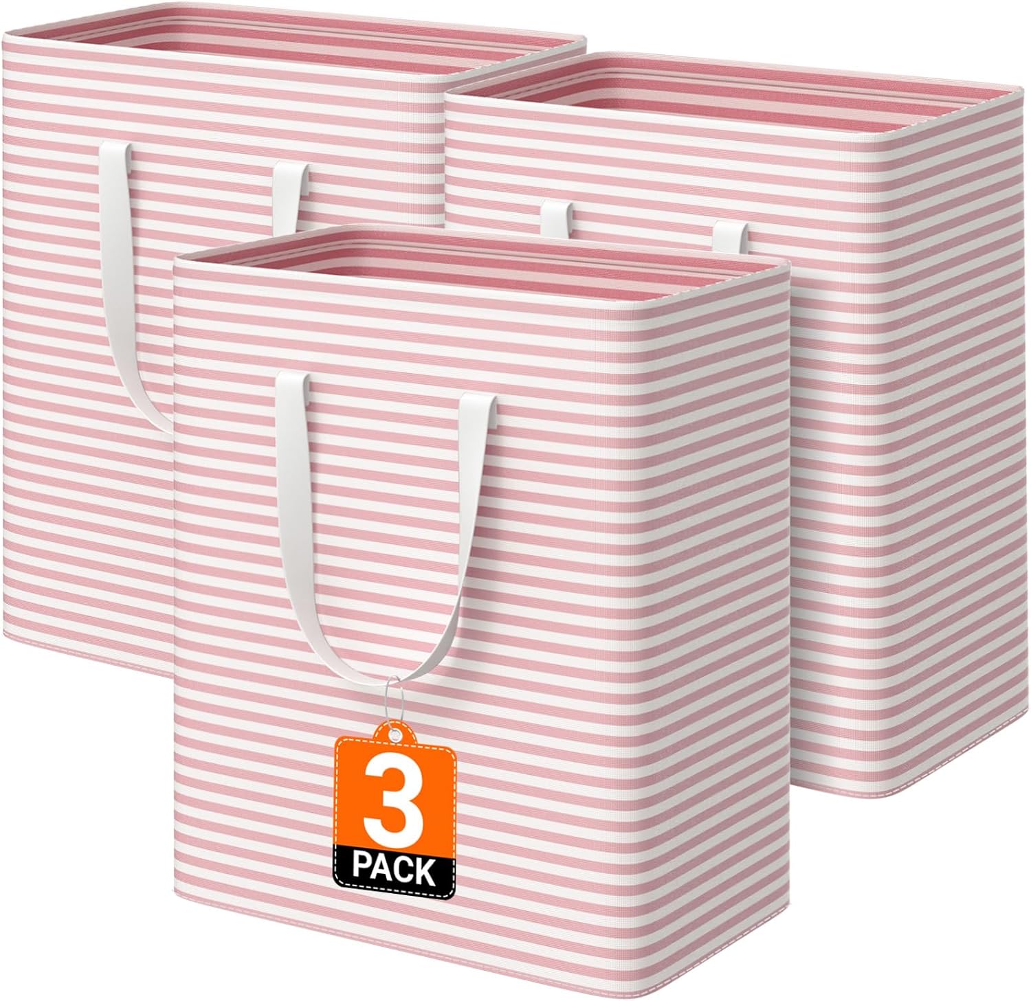 3 Pack Large Laundry Basket, & Freestanding Laundry Hamper,Collapsible ...