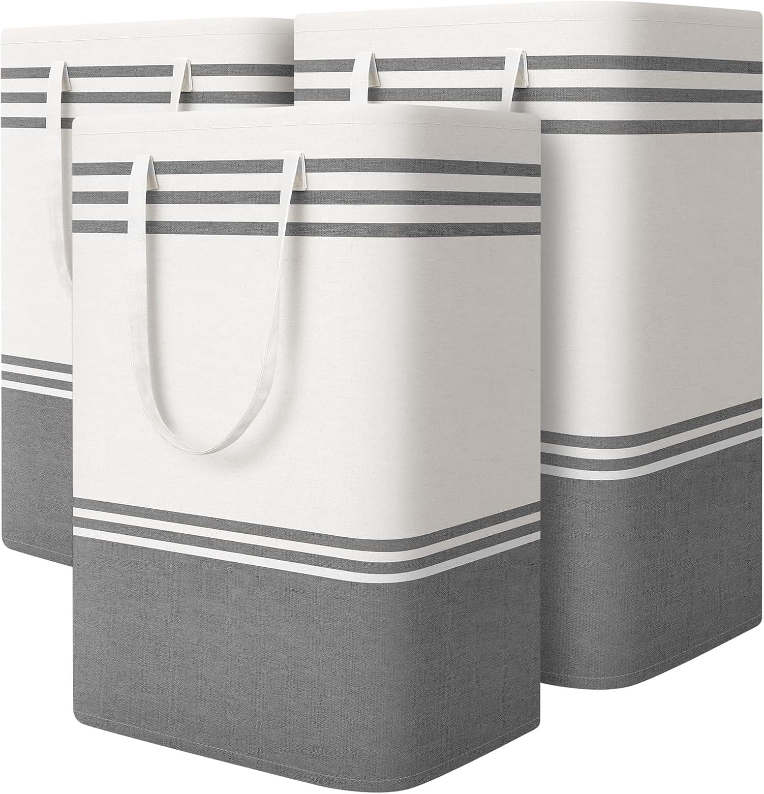 3 Pack Large Laundry Baskets, Laundry Hampers, Freestanding Collapsible ...